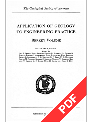 Application of Geology to Engineering Practice, Berkey – GSA Online Store