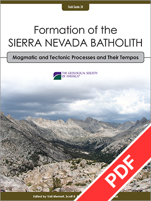 Formation of the Sierra Nevada Batholith – GSA Online Store