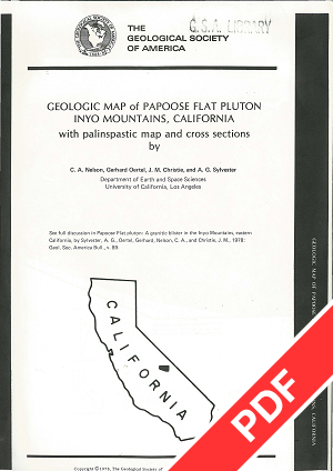 Geologic Map of Papoose Flat Pluton Inyo Mountains, CA – GSA Online Store
