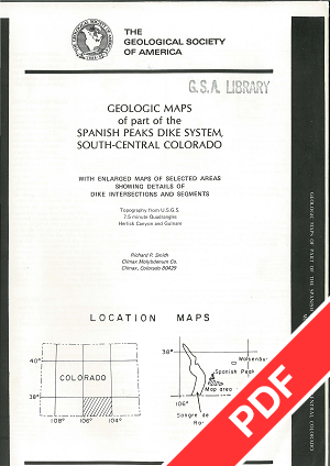 Geologic Maps of Spanish Peaks Dike System, Colorado – GSA Online Store
