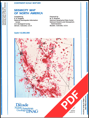 Seismicity Map of North America – GSA Online Store