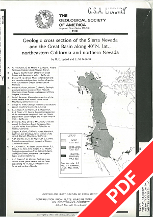 Geologic Cross Section of Sierra Nevada and Great Basin along 40 N ...